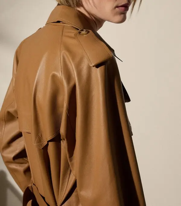Ralph Lauren Lambskin Niles Trench Coat