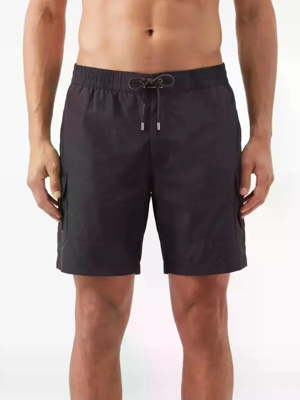 Dolce & Gabbana Swim Shorts With Tag Detail - Black