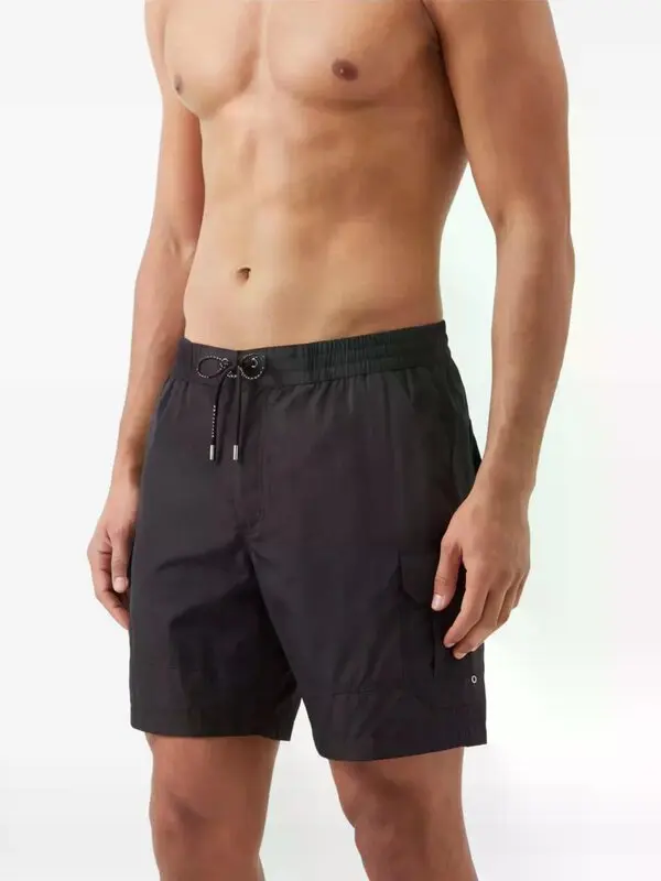 Dolce & Gabbana Swim Shorts With Tag Detail - Black