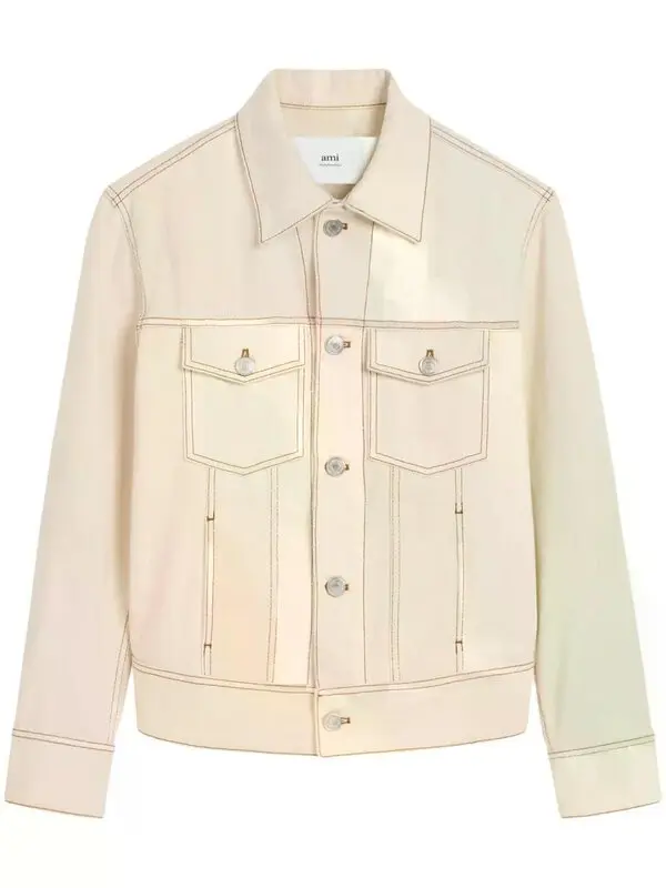 Ami Cotton Trucker Jacket - Neutrals