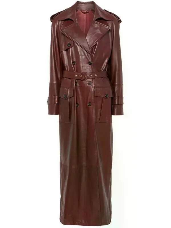Giuseppe Di Morabito Leather Trench Coat - Red