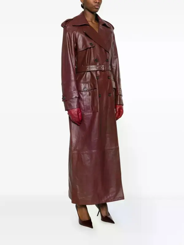 Giuseppe Di Morabito Leather Trench Coat - Red