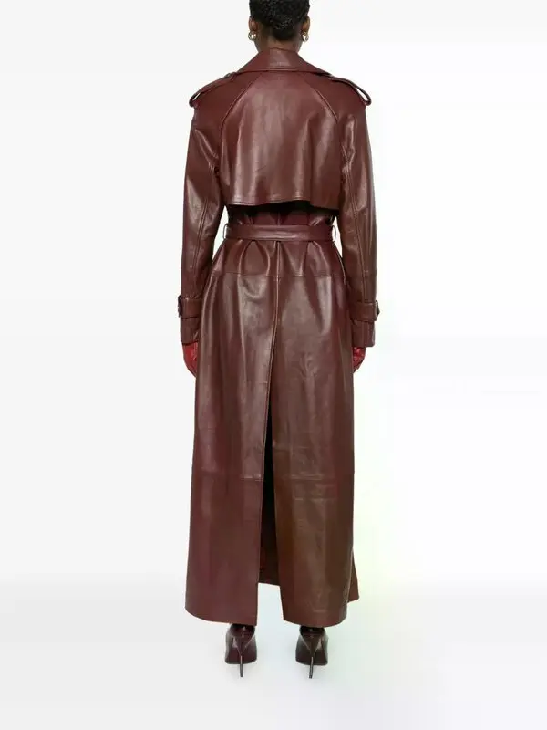 Giuseppe Di Morabito Leather Trench Coat - Red