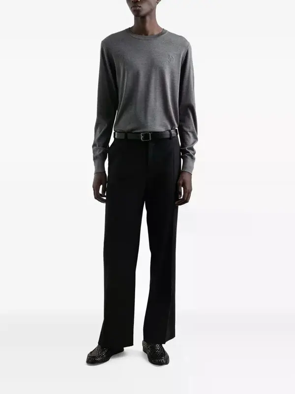 Dolce & Gabbana Logo-embroidered Silk Sweater - Grey