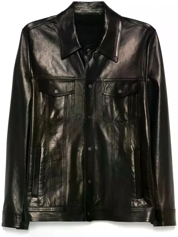 SALVATORE SANTORO Leather Shirt Jacket
