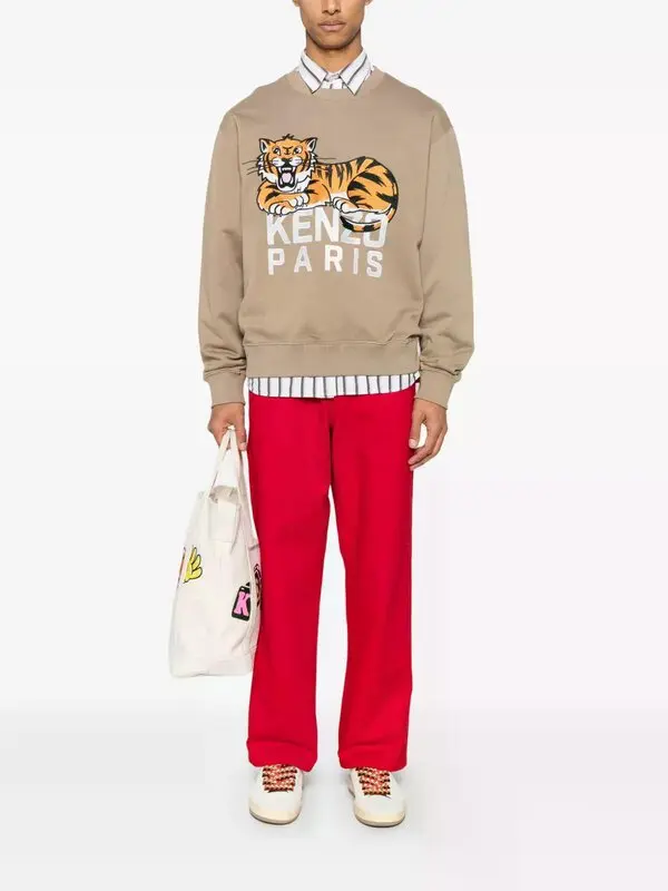 Kenzo Happy Tiger Crewneck Sweatshirt - Brown