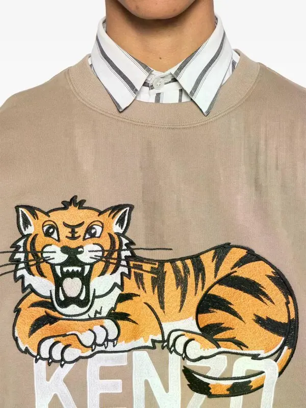 Kenzo Happy Tiger Crewneck Sweatshirt - Brown