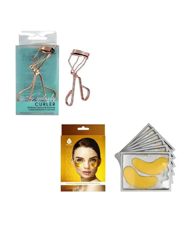 PURSONIC Ultimate Eye Care & Beauty Bundle: Wrinkle Care Eye Gel Patches + Salon Grade Eyelash Curler - Yellow
