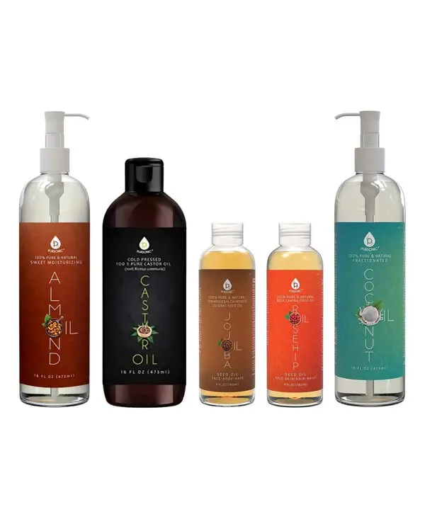 PURSONIC Essential Oils & Skin Care Mega Bundle – 100% Pure Golden Jojoba Oil - Black