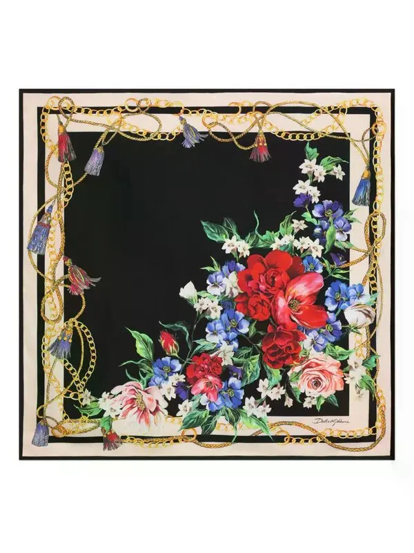 Dolce & Gabbana Printed Scarf - Black