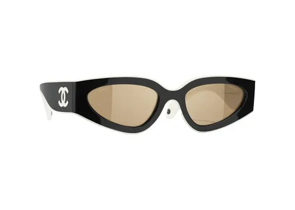 Chanel Cat Eye Sunglasses - Black/white (6056 1656/53)