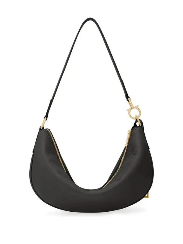 FERRAGAMO Medium Leather Shoulder Bag - Black