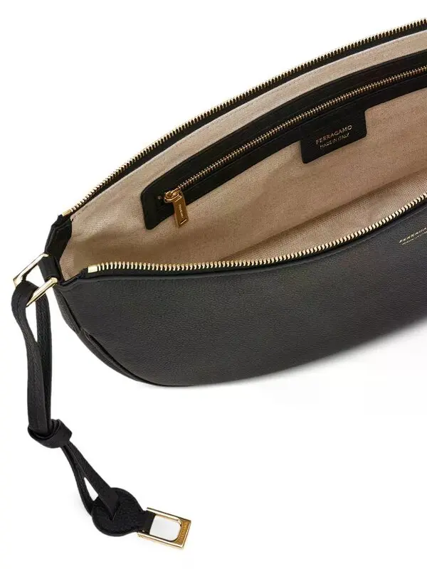 FERRAGAMO Medium Leather Shoulder Bag - Black