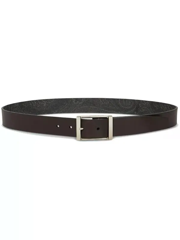 Etro Reversible Leather Belt - Grey