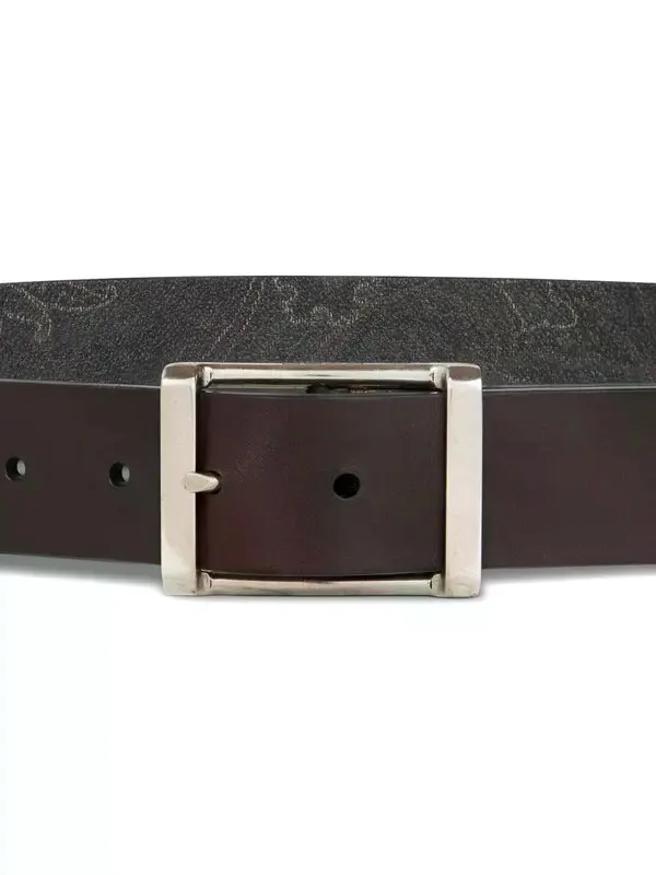 Etro Reversible Leather Belt - Grey