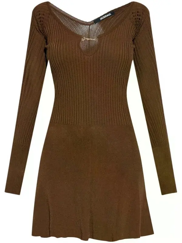Jacquemus La Robe Ribbed Minidress - Brown