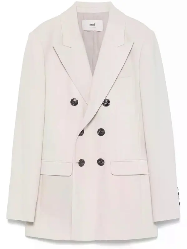 AMI Paris Double-breasted Blazer - Neutrals