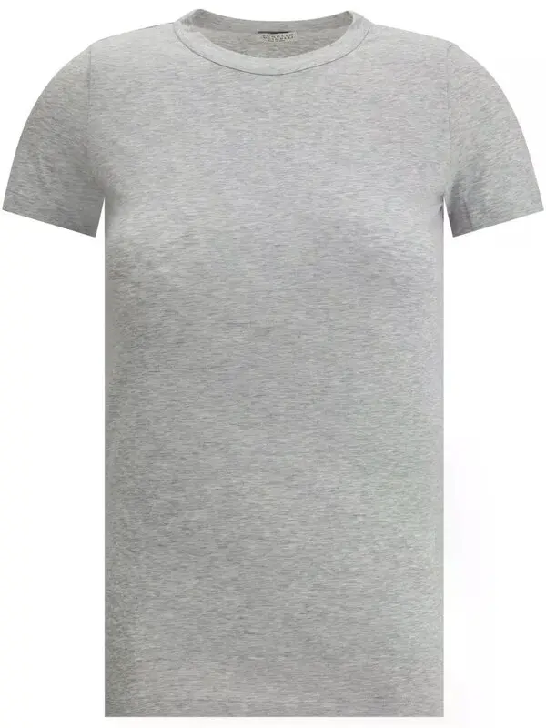Brunello Cucinelli Bead-embellished T-shirt - Grey