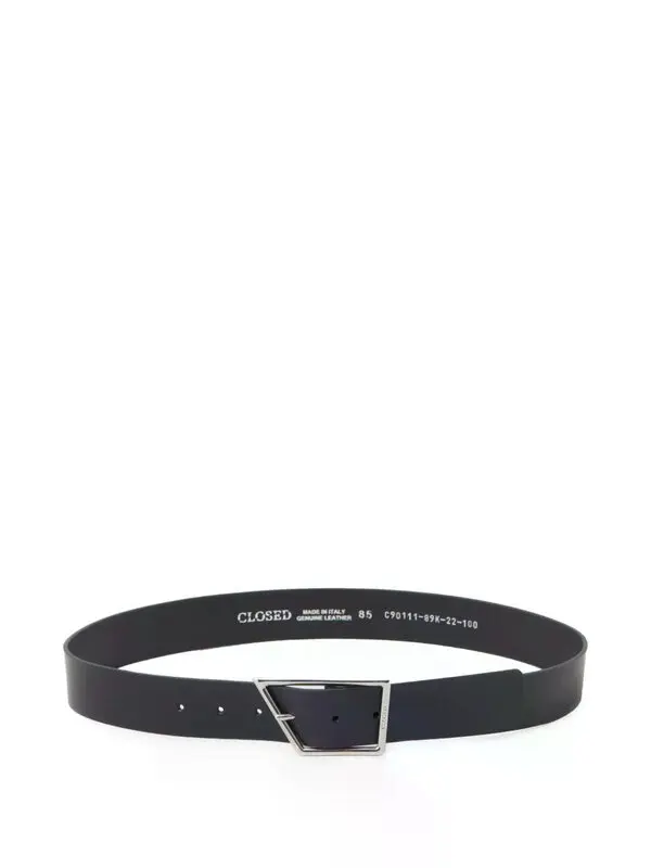 Closed Leather Belt - Black