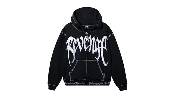 REVENGE Xxxtentacion Kill Contrast Zip Hoodie - Black/white
