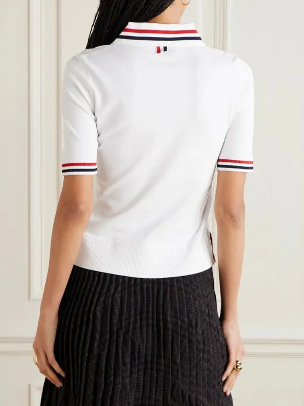 Thom Browne Striped Jersey Polo Shirt