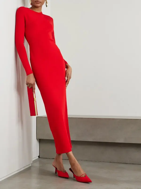 Stella McCartney Miracle Paneled Knitted Midi Dress