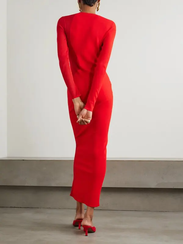 Stella McCartney Miracle Paneled Knitted Midi Dress