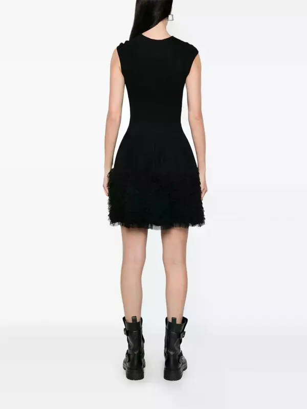 Alexander McQueen Lace Knit Ruffle Dress