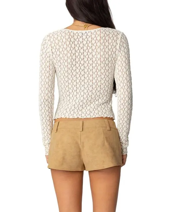 EDIKTED Laila Textured Lacey Top