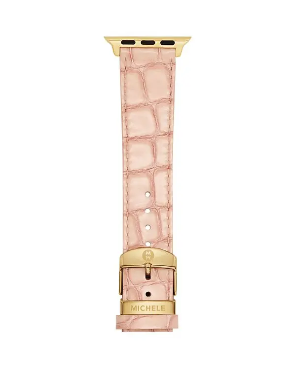 Michele 38-49mm Leather Bracelet Band For Apple Watch - Pink