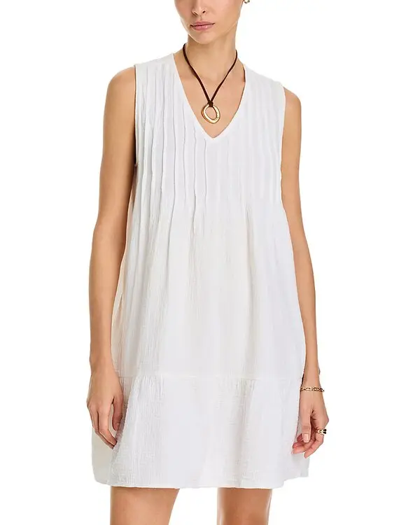 Echo Super Soft Pintucked Gauze Cover Up Dress - White