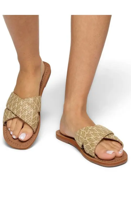 Roxy Andreya Raffia Slide Sandal - Open Natural