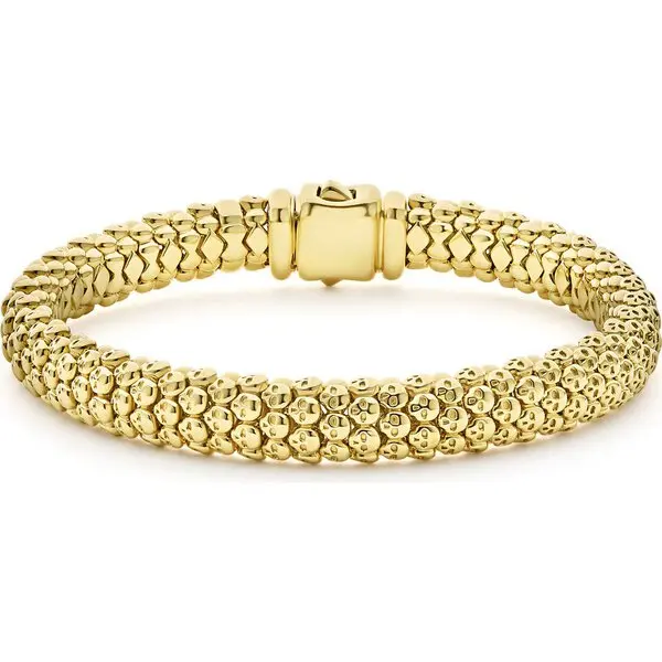 Lagos Anthem Caviar Skull Bracelet - Gold