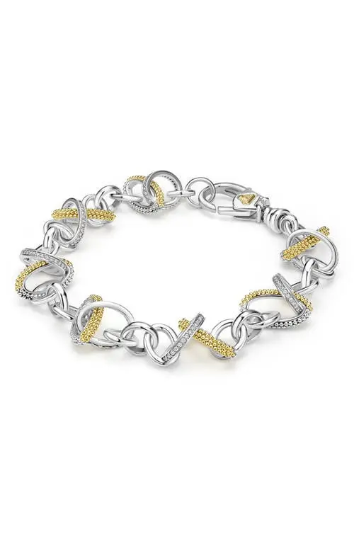 Lagos Caviar Lux Diamond Link Bracelet - Two-tone