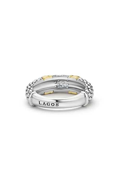 Lagos Signature Caviar Pavé Diamond Ring