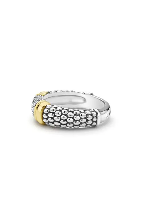 Lagos Signature Caviar Pavé Diamond Ring