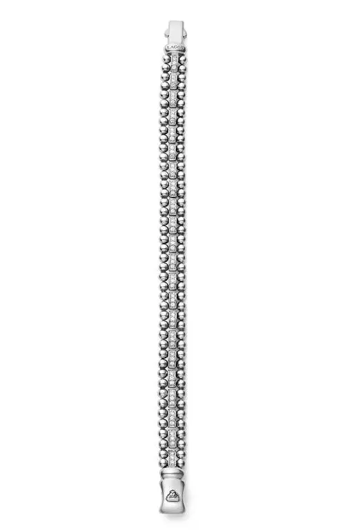 Lagos Caviar Spark Diamond Link Bracelet - Silver/ Diamond