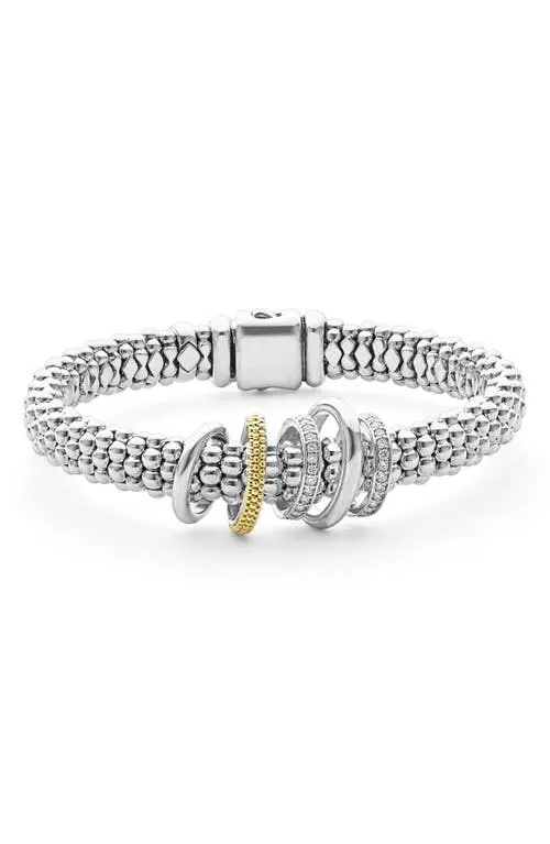 Lagos Caviar Lux Pavé Diamond Rope Bracelet - Two-tone