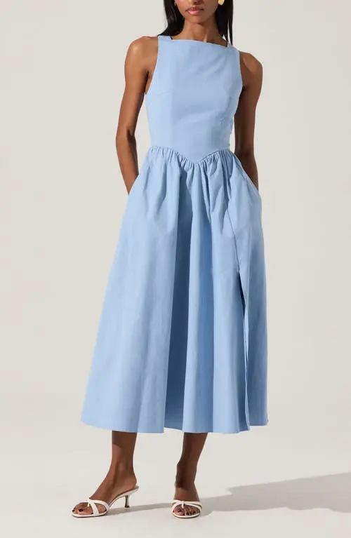Astr The Label Bow Back A-line Dress - Blue