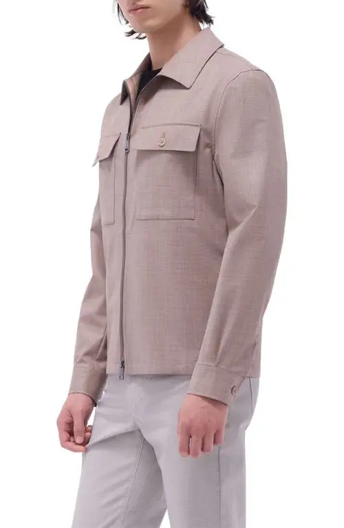 Bugatchi Stretch Wool Zip Shirt Jacket