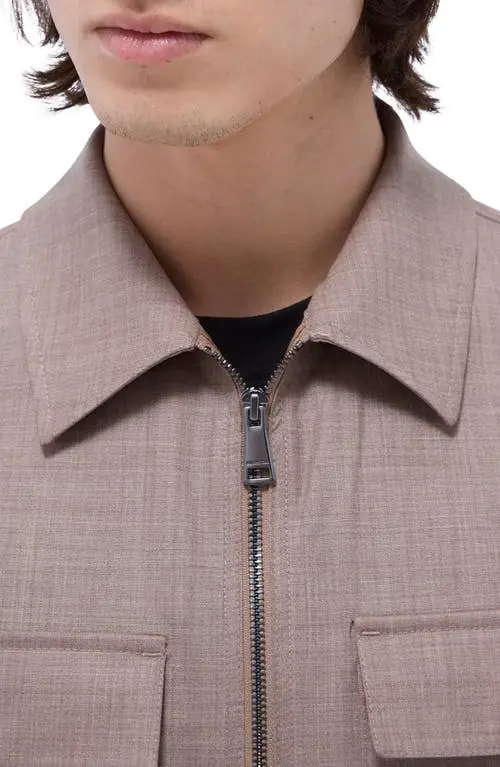 Bugatchi Stretch Wool Zip Shirt Jacket