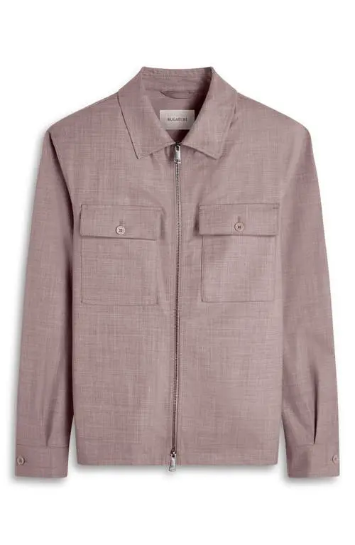 Bugatchi Stretch Wool Zip Shirt Jacket