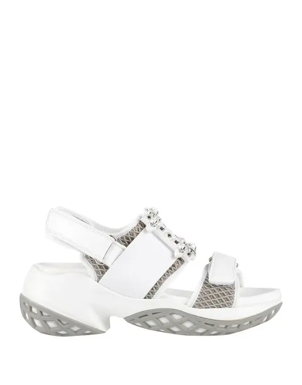 ROGER VIVIER Embellished Leather And Woven Sandals
