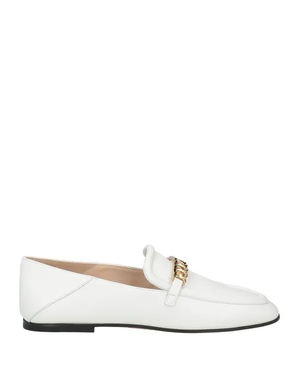 TOD'S Leather Loafers With Appliqués - White