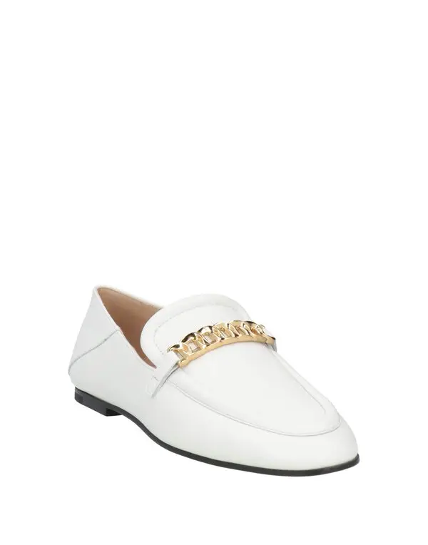 TOD'S Leather Loafers With Appliqués - White