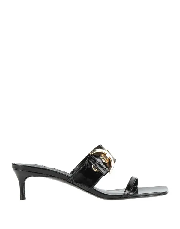 By Far Patent Leather Stiletto Sandals With Buckle Detail