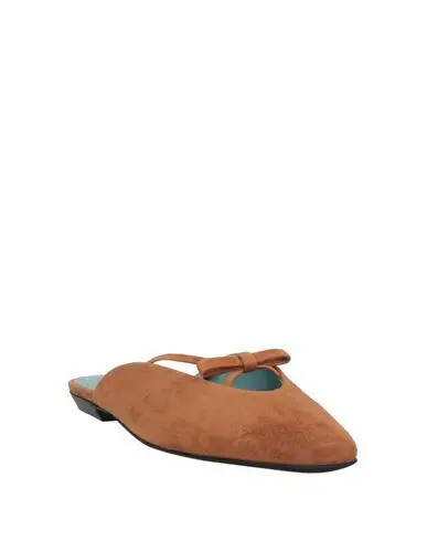 By Far Suede Pointed Toe Flat Mules - Brown