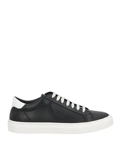 Emporio Armani Leather Sneakers - Black