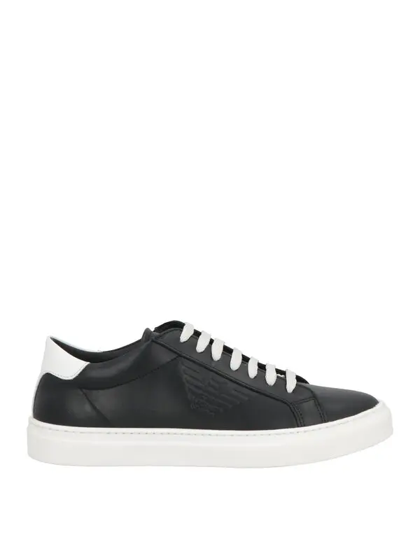 Emporio Armani Leather Sneakers - Black