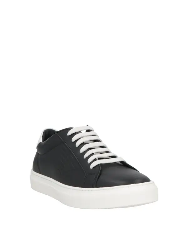Emporio Armani Leather Sneakers - Black